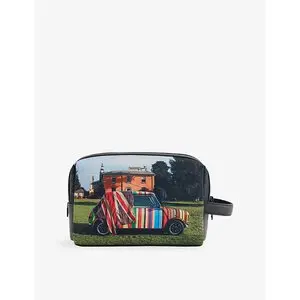 Paul Smith Faux-leather Wash Bag With Graphic Print - Multicolour