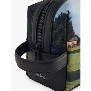 Paul Smith Faux-leather Wash Bag With Graphic Print