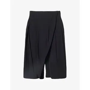 Issey Miyake Looped Draped Cropped Woven Trousers