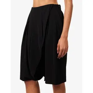 Issey Miyake Looped Draped Cropped Woven Trousers