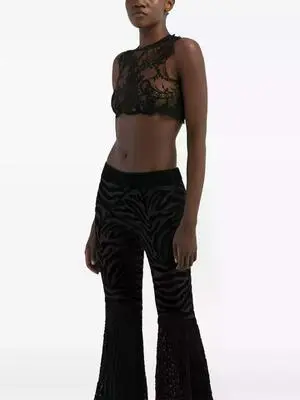 Roberto Cavalli Cropped Top With Lace Detailing