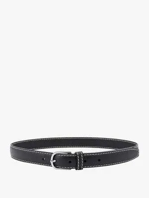 TOTEME Slim Grained Leather Belt - Black