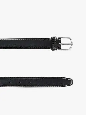 TOTEME Slim Grained Leather Belt - Black