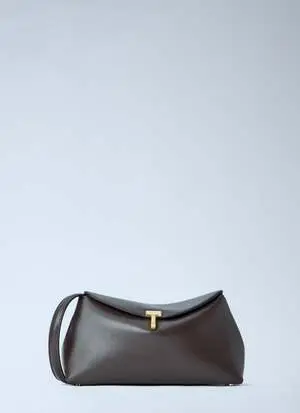 TOTEME T-lock Leather Clutch - Brown