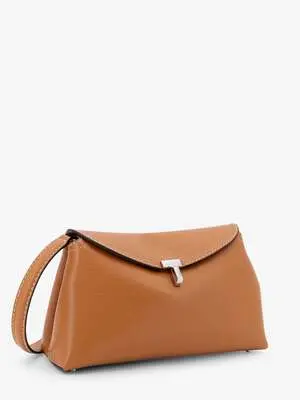 TOTEME T-lock Leather Clutch - Tan