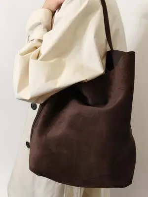 TOTEME Suede Belted Tote Bag - Brown