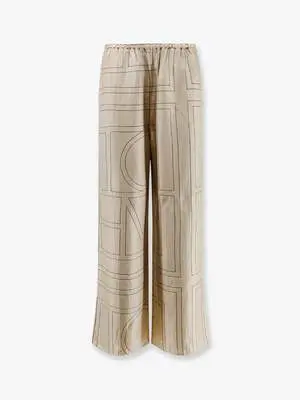 TOTEME Organic Silk Trousers - Cream