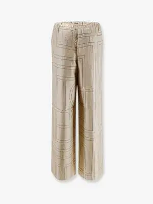 TOTEME Organic Silk Trousers - Cream