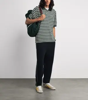 MANORS Piqué Stripe Goat Polo Shirt