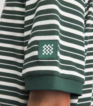MANORS Piqué Stripe Goat Polo Shirt