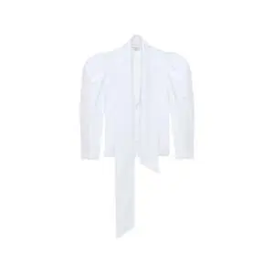 Saint Laurent Balloon-sleeve Blouse In Cotton Poplin - White