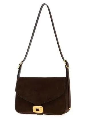 Balenciaga Dark Suede Shoulder Bag - Brown