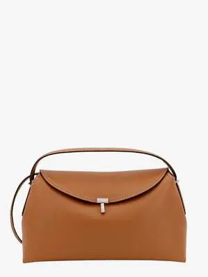 TOTEME T-lock Hammered Leather Handbag - Tan