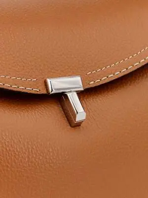 TOTEME T-lock Hammered Leather Handbag - Tan