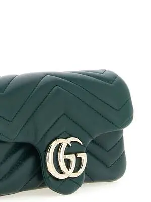 Gucci Gg Marmont Mini Shoulder Bag - Green