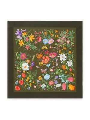 Gucci Printed Silk Twill Scarf - Green
