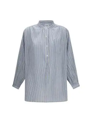 Isabel Marant Étoile Sapha Striped Cotton Voile Shirt - Blue