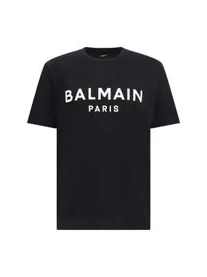 Balmain Cotton Print T-shirt - Black