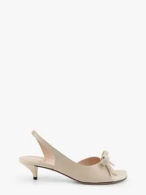 Dior Bow Detail Leather Slingback Sandals
