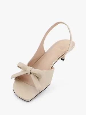 Dior Bow Detail Leather Slingback Sandals