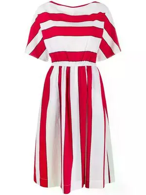 Woolrich Scully Stripe Midi Dress - White