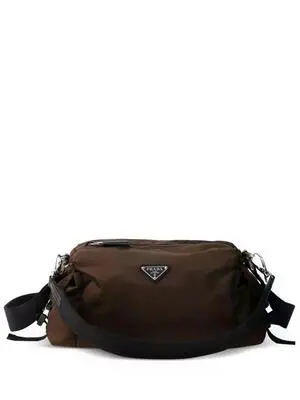Prada Re-nylon And Leather Explore Hobo Bag - Brown