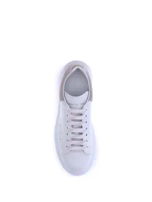 Alexander McQueen Leather Sneakers With Platform Sole - White