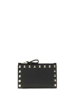 Valentino Garavani Rockstud Zip Card Holder - Black