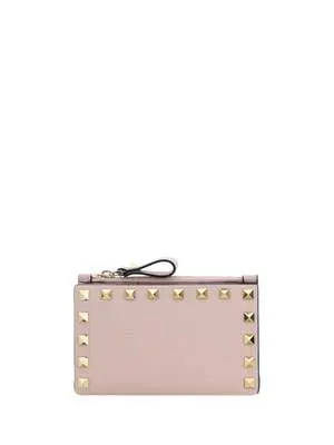 Valentino Garavani Rockstud Zip Card Holder - Pink