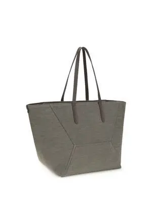 Brunello Cucinelli Canvas Bc Tote Bag - Brown