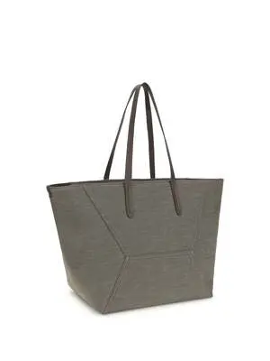 Brunello Cucinelli Canvas Bc Tote Bag - Brown