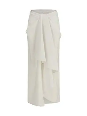 Givenchy Draped Wool And Mohair Skirt - White