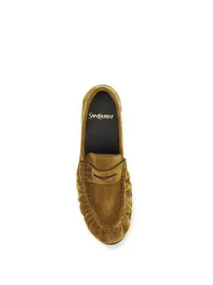 Saint Laurent Suede Le Loafer Moc Toe Loafers