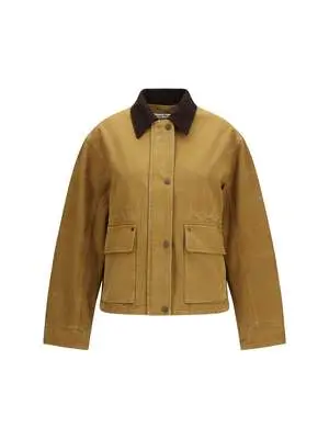 Acne Studios Canvas Jacket With Leather Collar