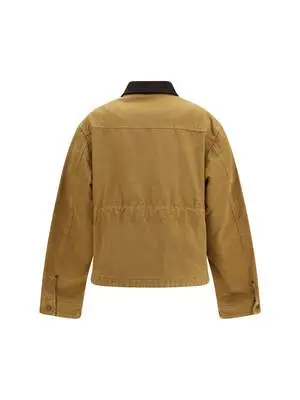 Acne Studios Canvas Jacket With Leather Collar