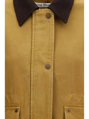 Acne Studios Canvas Jacket With Leather Collar
