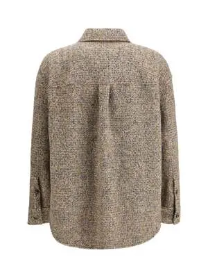 Loewe Mélange Wool Blend Overshirt - Brown