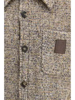 Loewe Mélange Wool Blend Overshirt - Brown