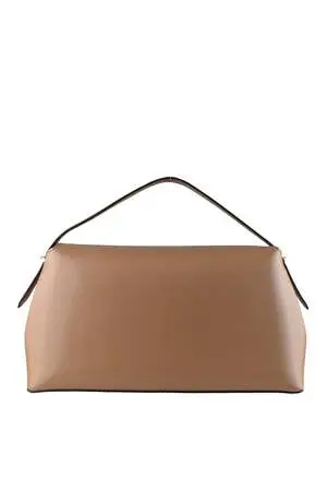 TOTEME T-lock Leather Top Handle Bag - Brown