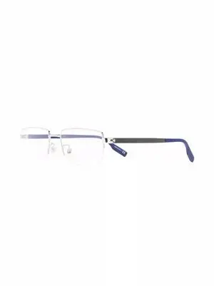 Montblanc Matte-effect Rectangle-frame Glasses - Silver