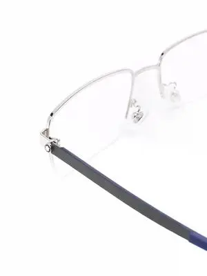 Montblanc Matte-effect Rectangle-frame Glasses - Silver