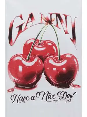 GANNI Cherry Relaxed T-shirt - White