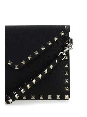 Valentino Garavani Rockstud Pouch In Leather - Black