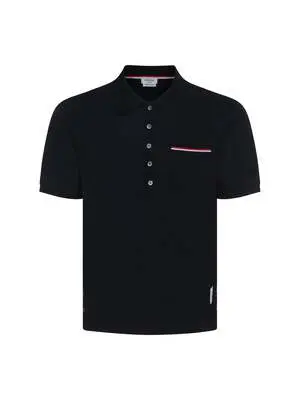 Thom Browne Short Sleeves Polo - Blue