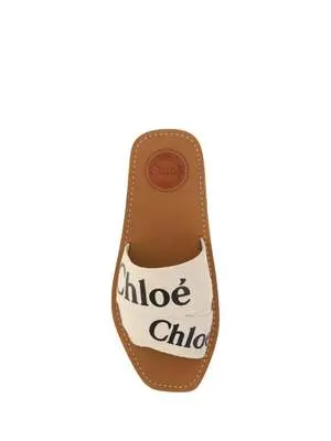 Chloé Woody Flat Sandals - White