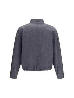 Fendi Reversible Zip-up Denim Jacket With Drawstring Hem