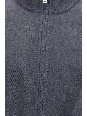 Fendi Reversible Zip-up Denim Jacket With Drawstring Hem