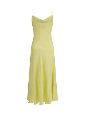 Balmain Long Silk Satin Dress With Straps