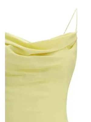 Balmain Long Silk Satin Dress With Straps