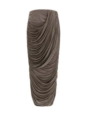 Magda Butrym Draped Silk Midi Skirt